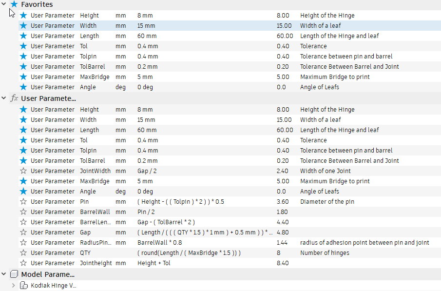 [fusion360] Scalable Parametric Hinge By Michiel Vandepoel Download Free Stl Model