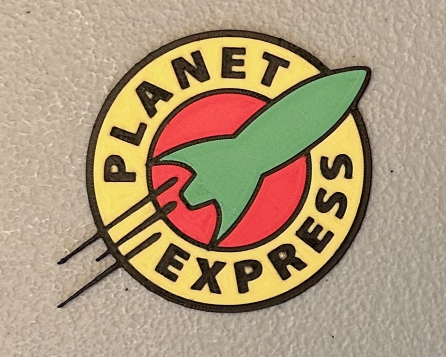 Multicolor Planet Express Logo Magnet by wotfan69 | Download free STL ...