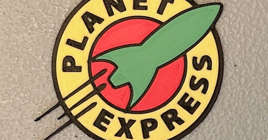 Multicolor Planet Express Logo Magnet by wotfan69 | Download free STL ...