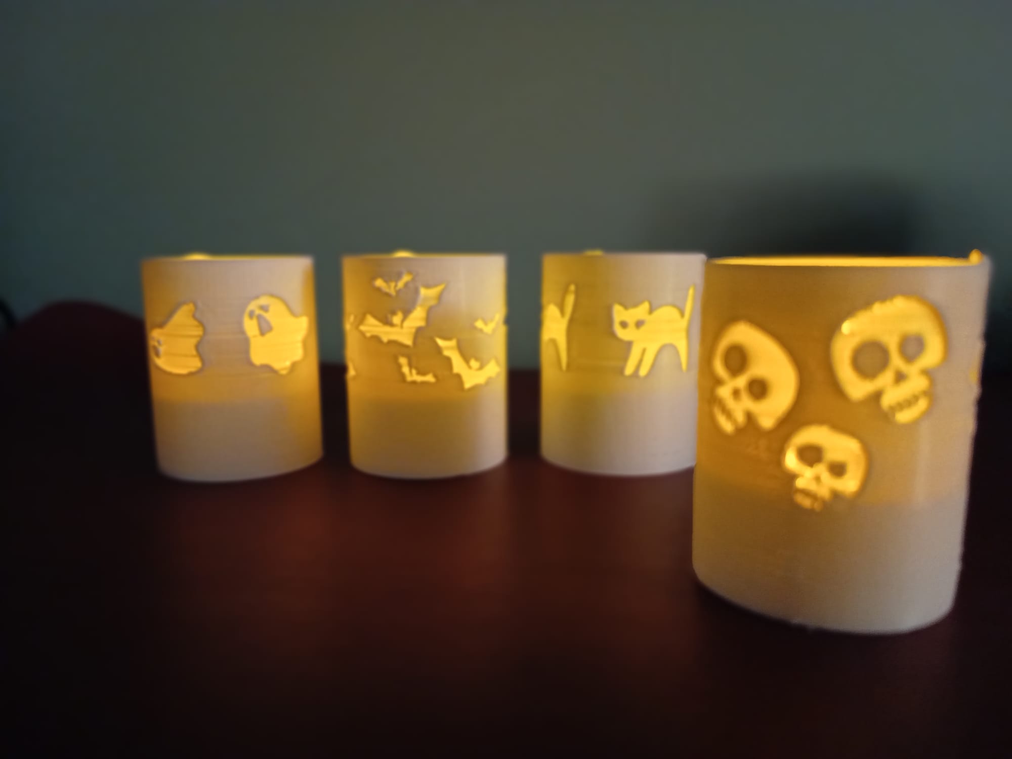 Set of 4 Halloween Tea Light Holders by Gym Nut Design | Download free ...