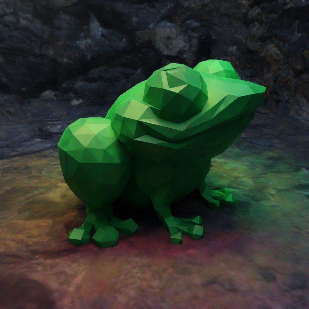 Ribbits the Simple Cute Low Poly Frog by Maker81 | Download free STL ...