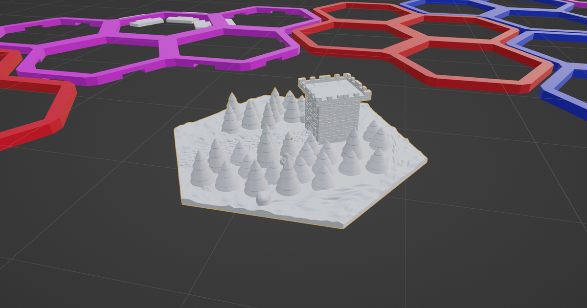 Lotp Hexmap Forest with tower da alessio chemeri | Scarica il modello STL gratuito | Printables.com