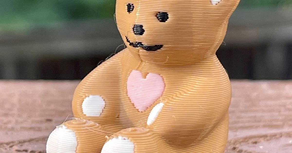 Teddy Bear Heart Love - MMU by Real 3D Prints | Download free STL model ...