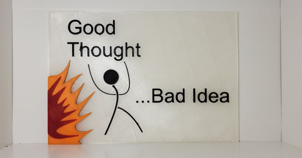 Good Thought ...Bad Idea sign by ForgedFilament | Download free STL ...