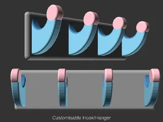 Customisable OpenSCAD S-hooks by Cantareus | Download free STL model ...