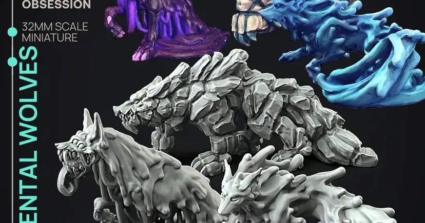 Halloween Elemental Wolves by AZ3D | Download free STL model ...