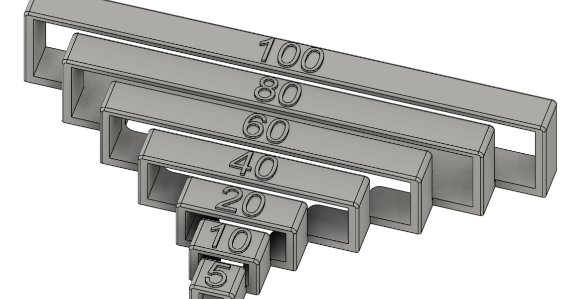 Bridging Test - 5 to 100 mm by Tridense | Download free STL model ...