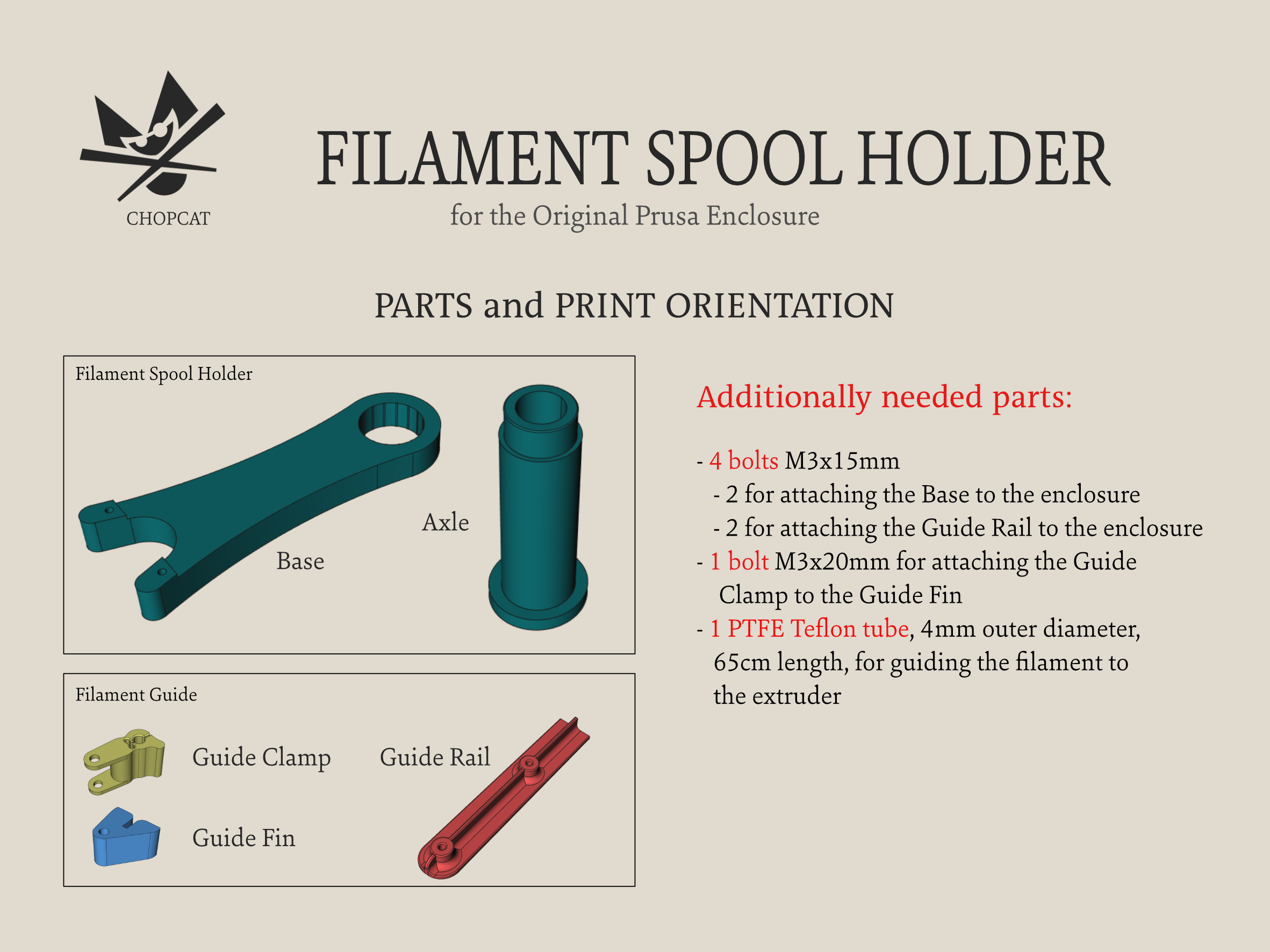Filament Spool Holder V2 for Original Prusa Enclosure by Chopcat Suey ...