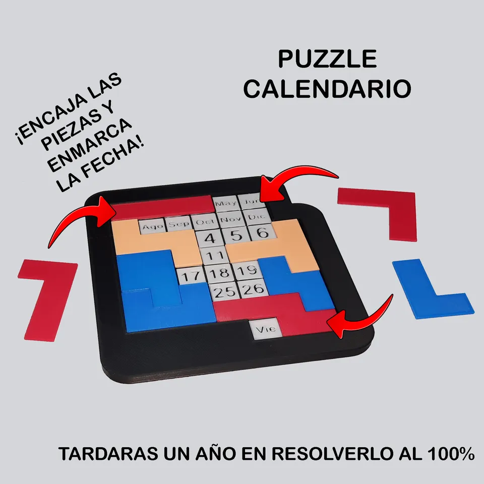 CALENDARIO PUZZLE by Puzzles Print 3D | Download free STL model ...