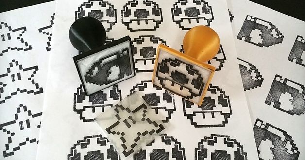 Geeky 8bit Character Rubber Stamps by charliedrums | Download free STL ...