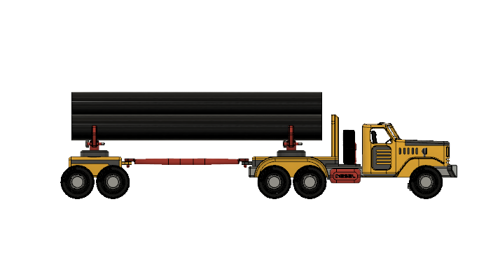 Yellow Zil Pipe Truck with Movements by Black Jack | Download free STL ...
