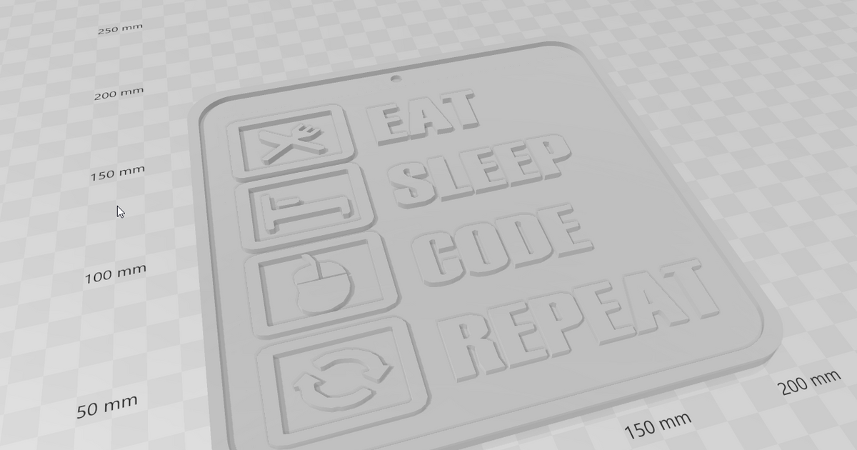 EatSleepCodeRepeat Logo by FrostBullKeycap | Download free STL model ...