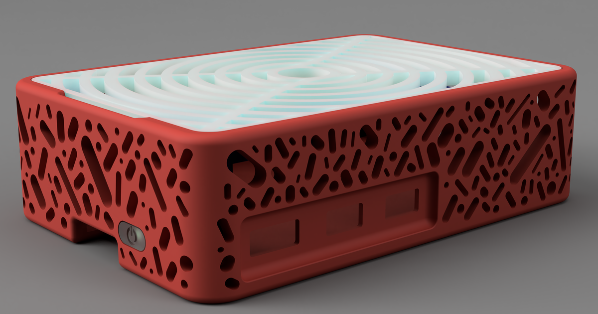 Raspberry Pi 5 case with M.2 NVME SSD HAT support, custom top and power ...