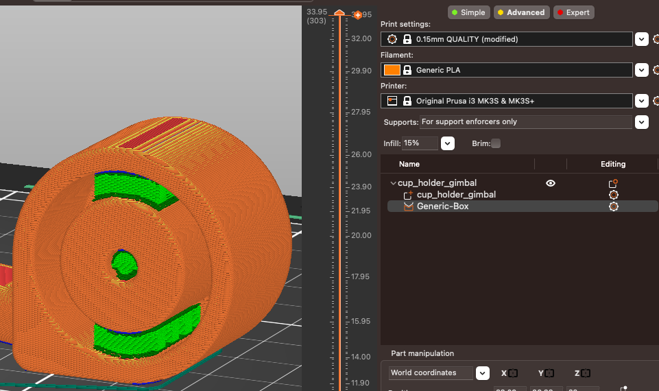 Cup Holder Gimbal by akennberg | Download free STL model | Printables.com