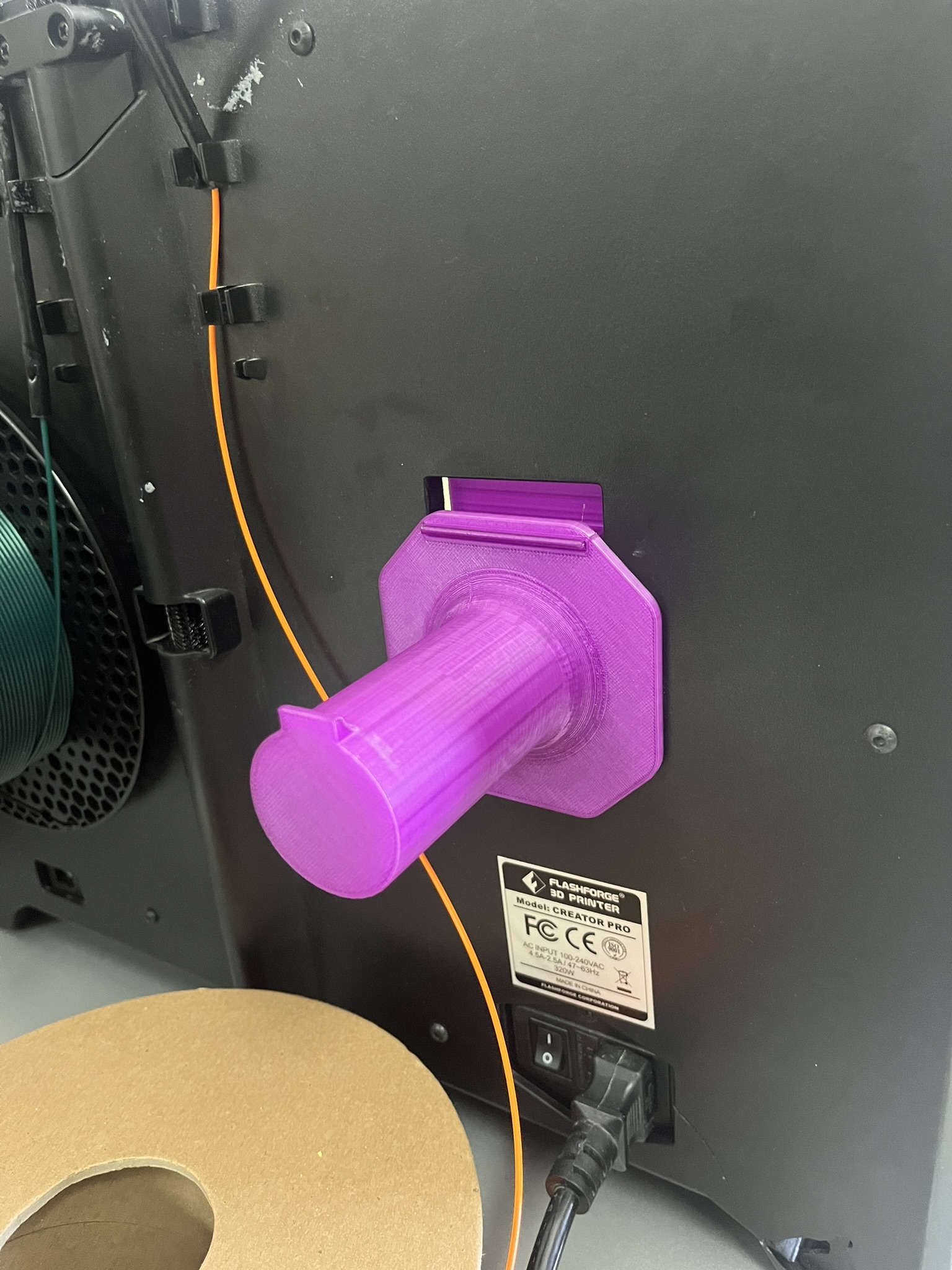 Larger spool holder for Flashforge Creator Pro by CoreAxisDesigns ...