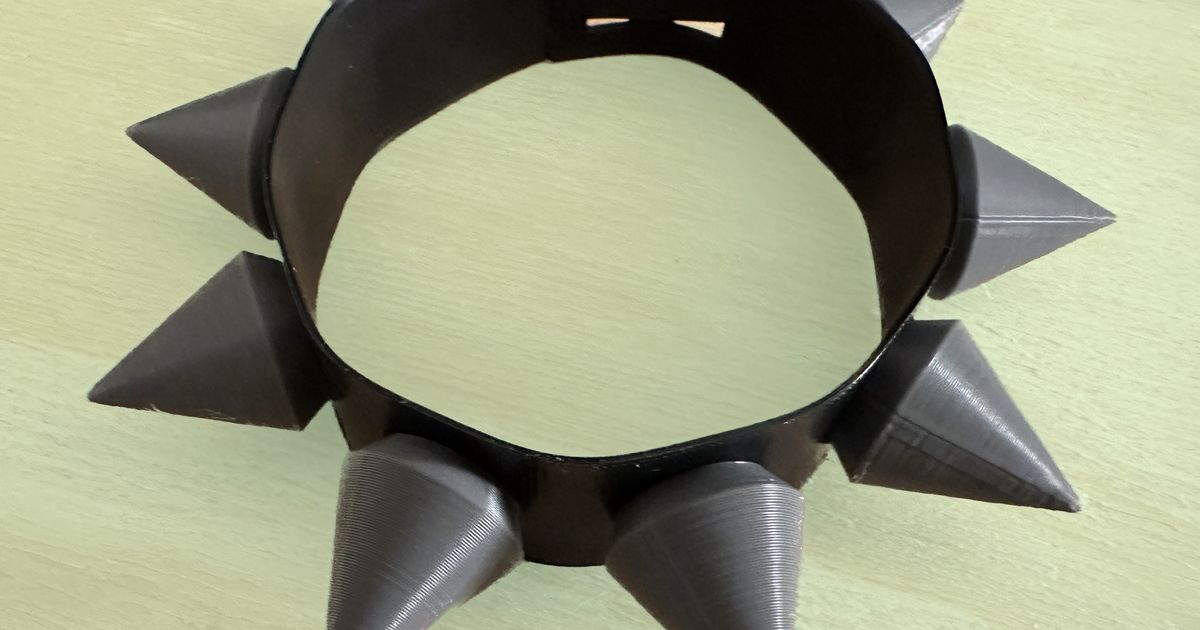 Spiked Bracelet 3 Sizes Print in Place by Joe | Download free STL model ...