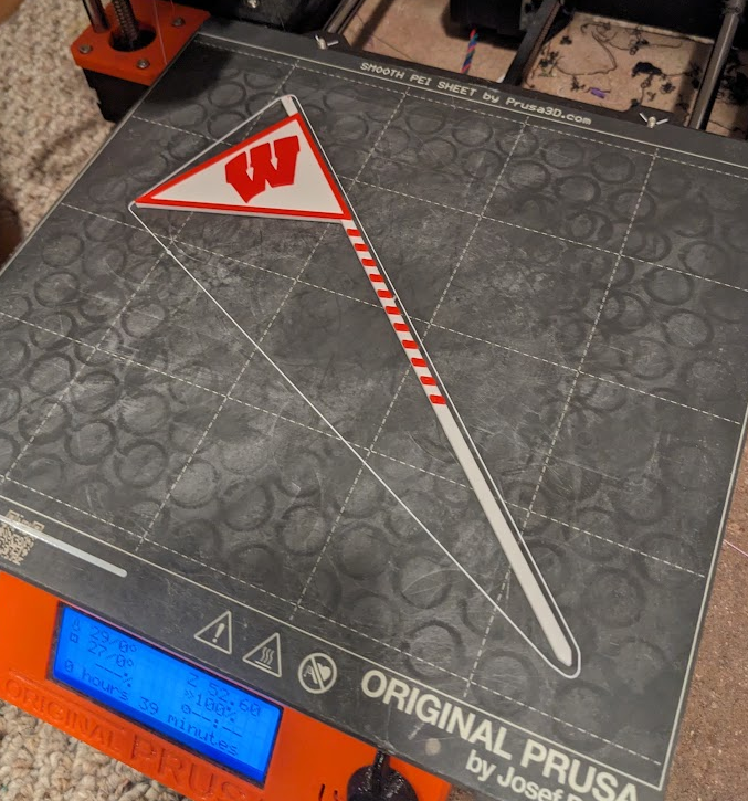 "Motion W" Wisconsin Flag Decoration by Vrimech | Download free STL ...