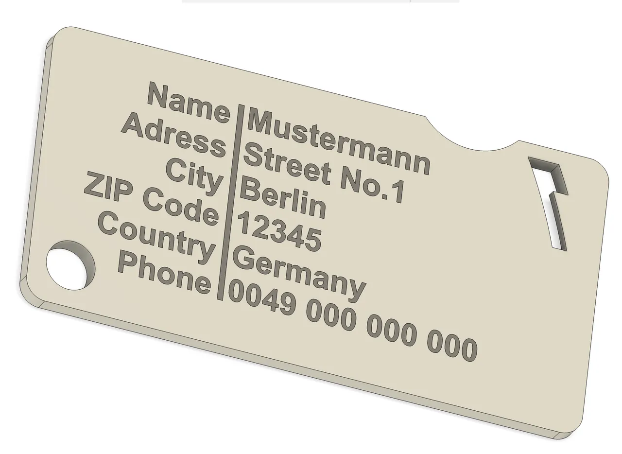 Luggage Tag Fusion360 by Alex | Download free STL model | Printables.com