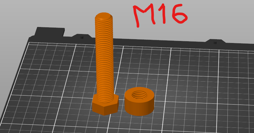 M16 screw and nut by TrackSmith | Download free STL model | Printables.com