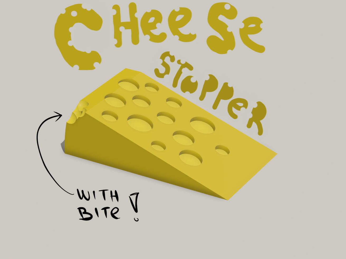 Slightly Eaten Cheese Door Stop by Ondřej Lahoda | Download free STL ...
