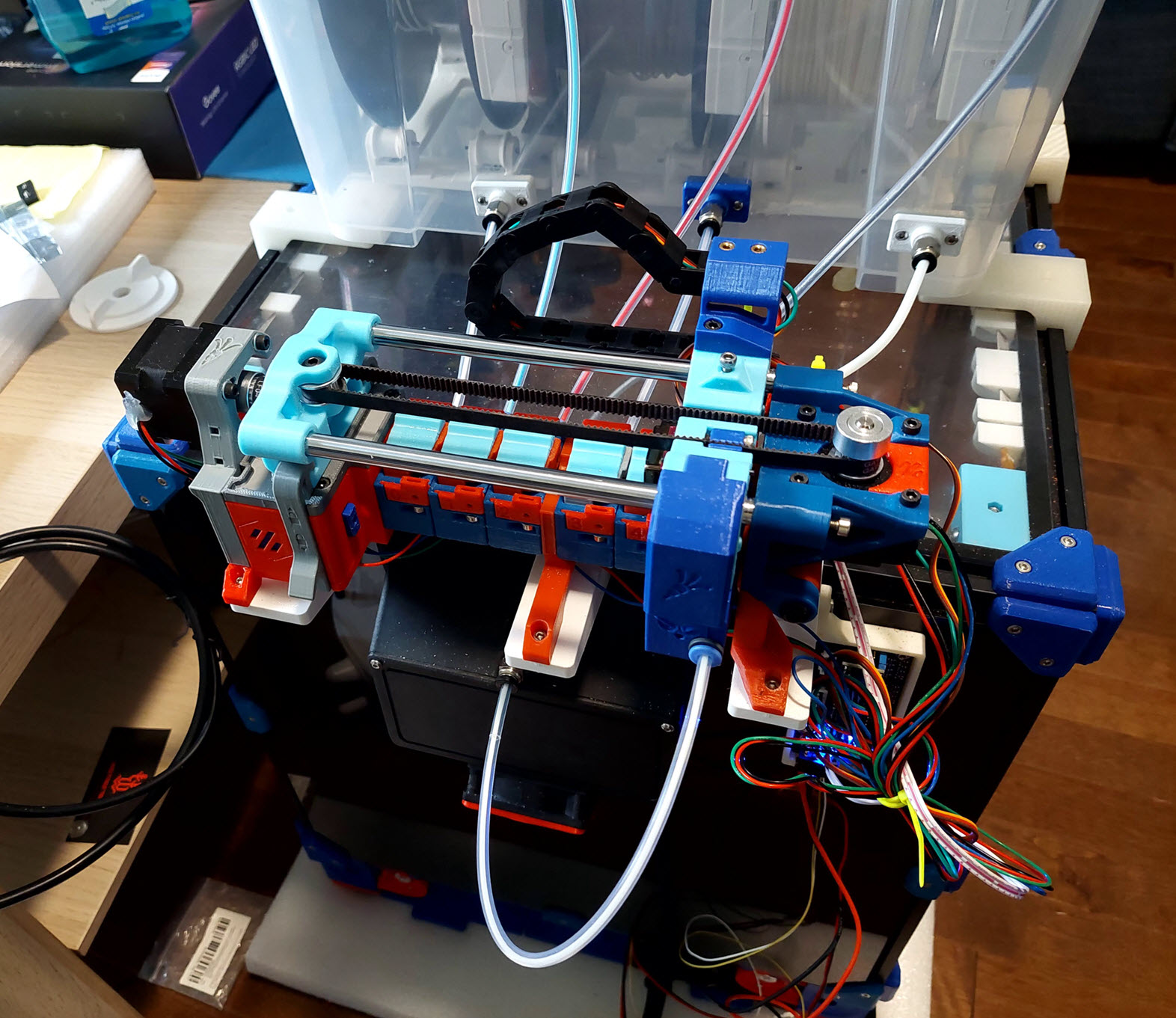 3 filament holder and with 3 buffer in one Ikea Samla 22L box for ERCF ...