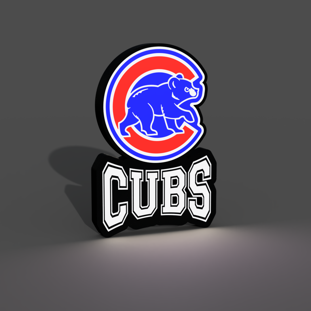 Chicago Cubs Lightbox LED Lamp by braga3dprint | Printables Store