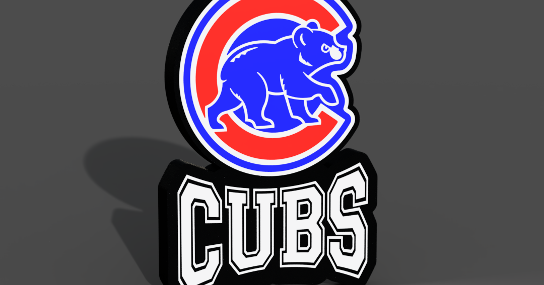 Chicago Cubs Lightbox LED Lamp by braga3dprint | Printables Store