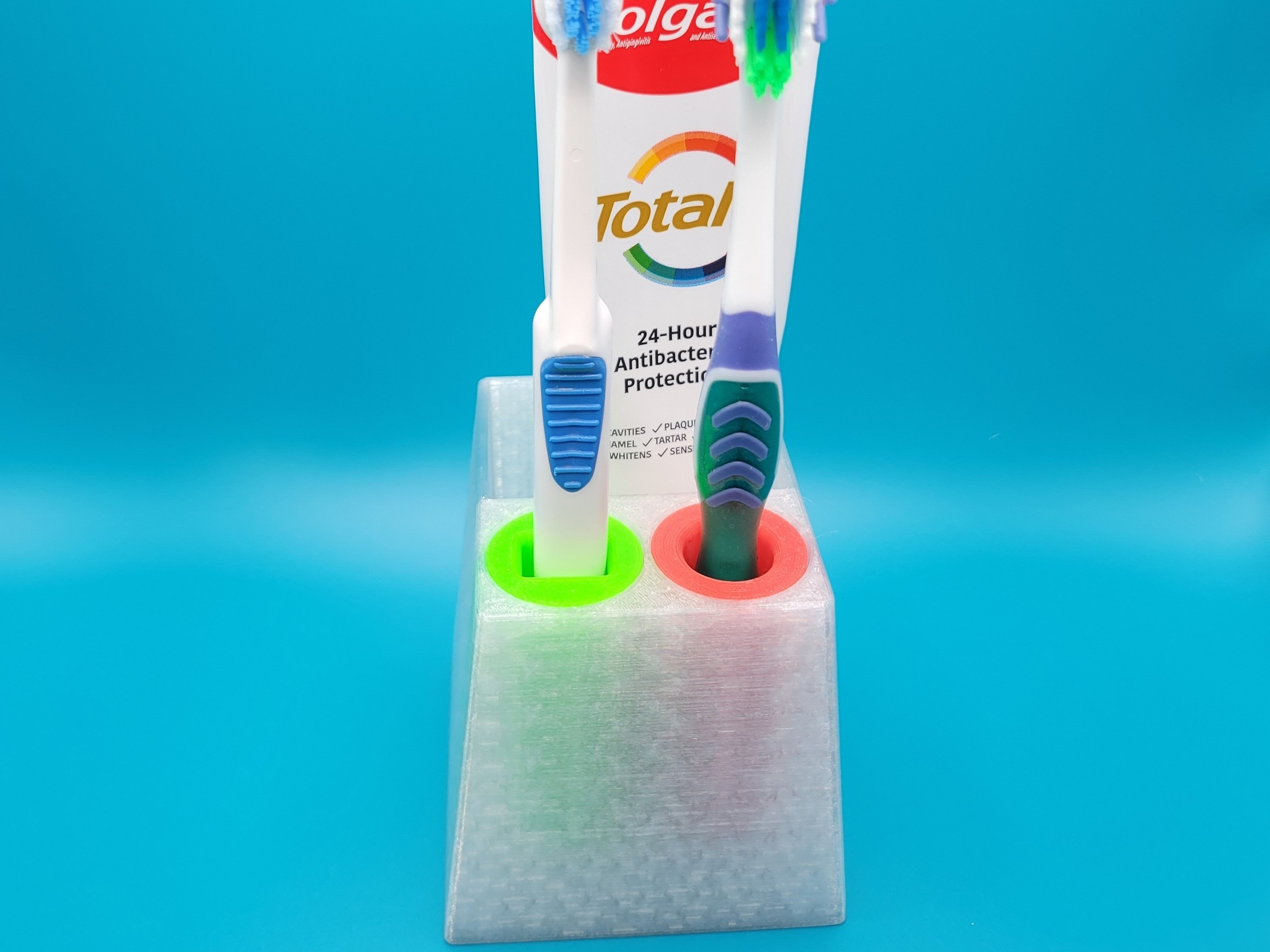 Double Toothbrush and Toothpaste Holder with Inserts and Drainage by ...