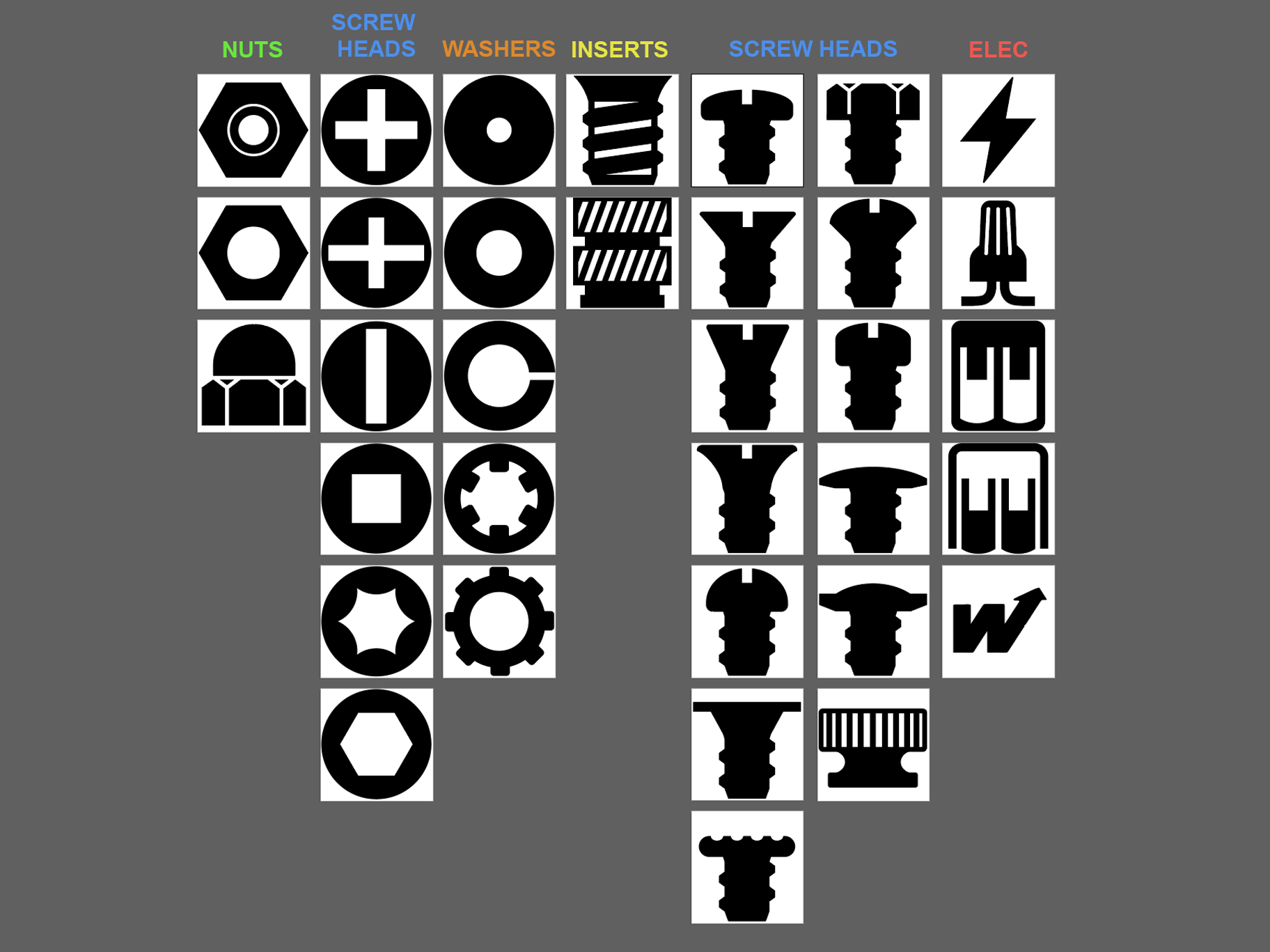 Gridfinity Bin Label Icons da Joseph Jankowiak | Scarica il modello STL ...