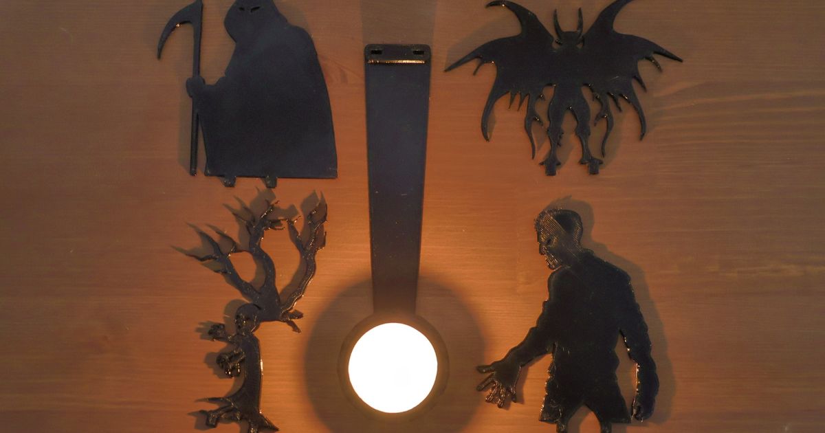 Halloween tea-light shadow projector by BuildByte3D | Download free STL ...