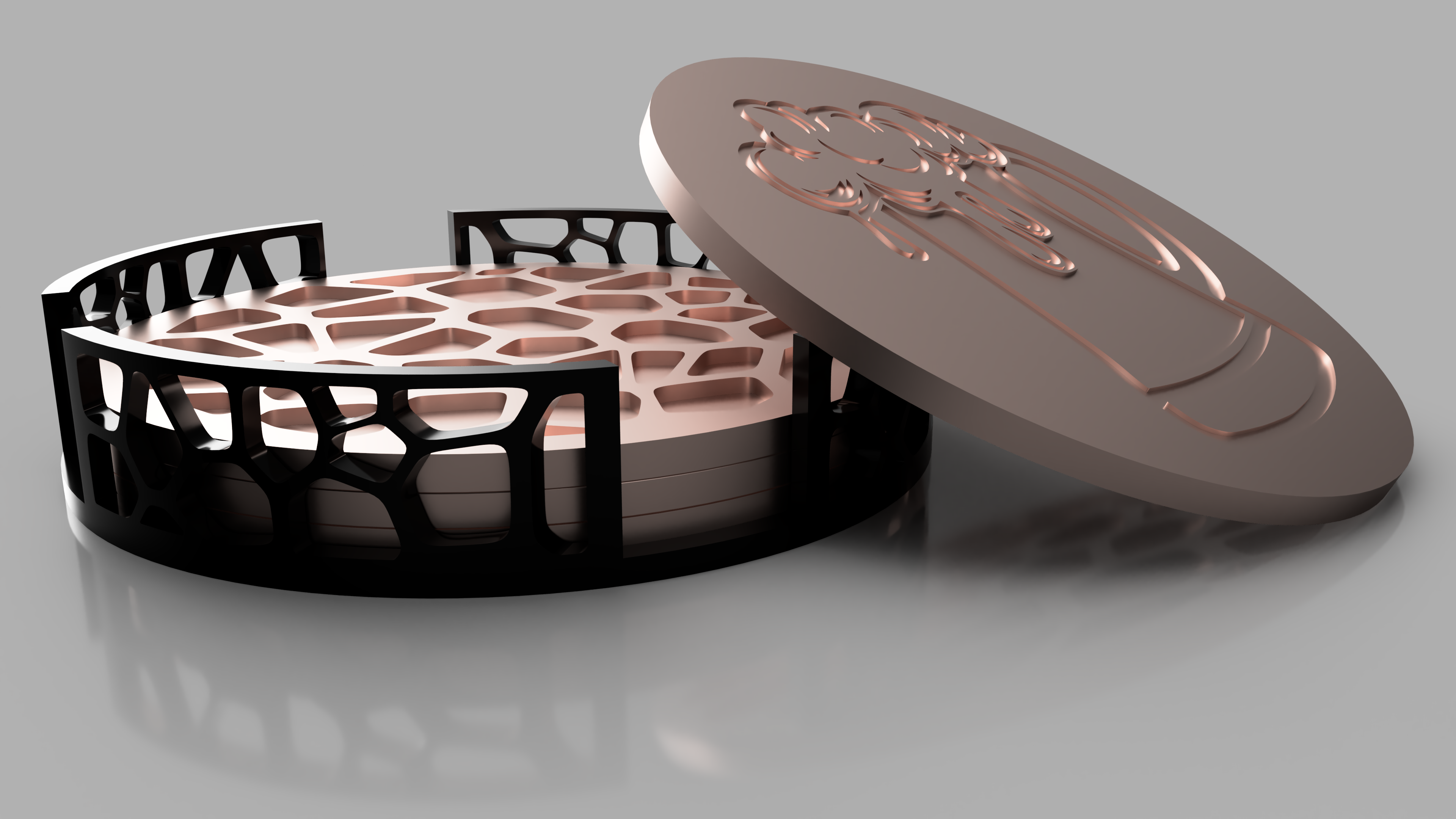 Voronoi Coasters with Coaster Rack by marcnico | Download free STL ...