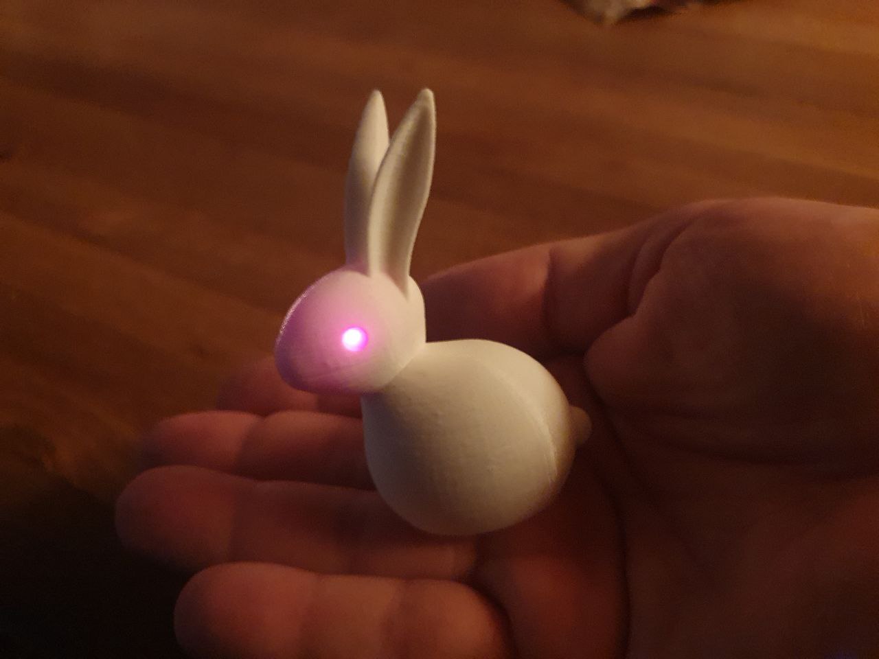 Creepy Bunny with red 3mm LED eyes (parametric for Openscad Customizer ...