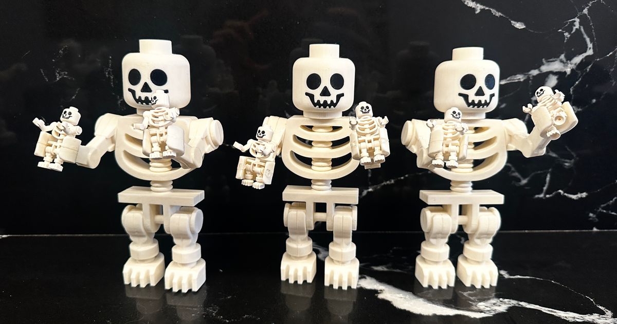 Single Plate Print LEGO Skeleton (4:1) - Improved by maxelman ...
