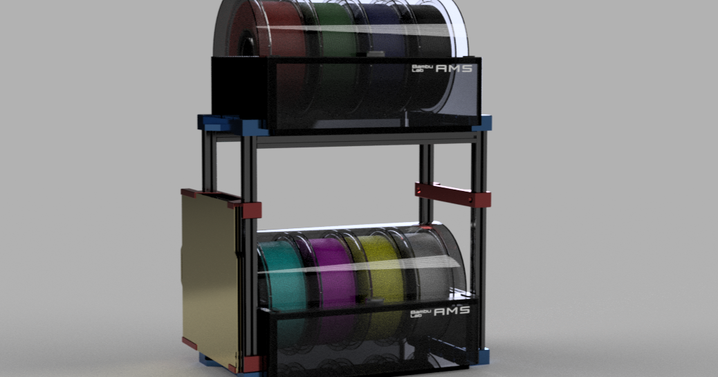 AMS 2 tier Stand Side brace With Build Plate Option By SThane ams-2-tier-stand-side-brace-with-build-plate-option-by-sthane