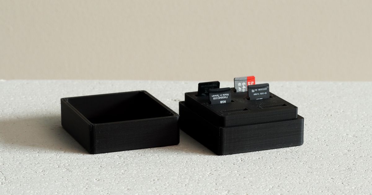 Micro SD Card Case with 6 slots by Slimprint | Download free STL model ...