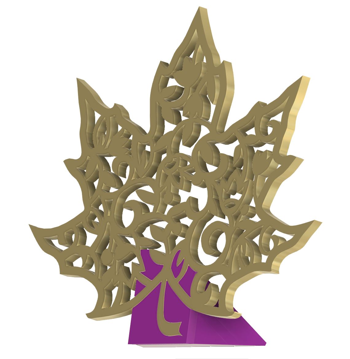 Maple Leaf With A Stand by Libor Škaroupka | Download free STL model ...