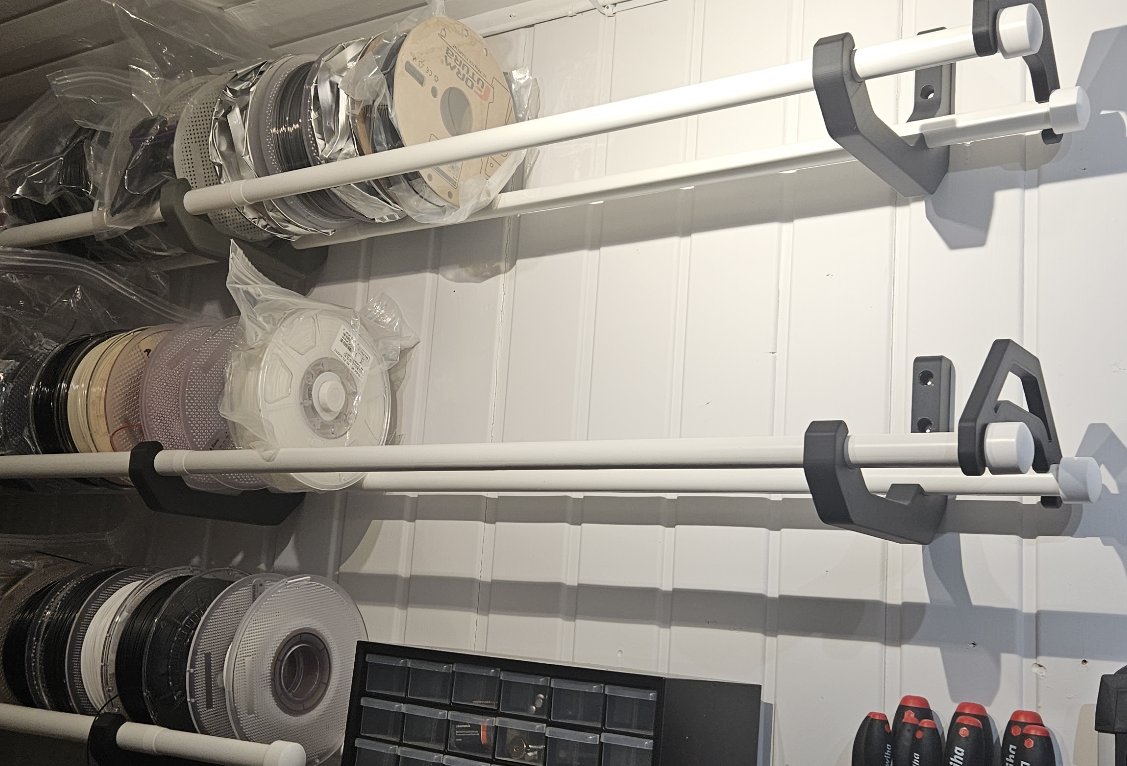 Wall Mount Filament Spool Shelf Bracket by Wolfie3D | Download free STL ...