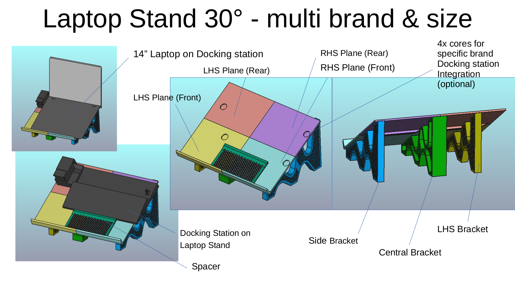 Universal Laptop Stand at 30° - All brands and 13-16" size compatibilty ...