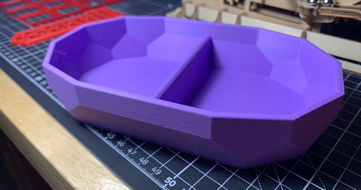 Low Poly Divided Oval Tray/Bowl by PJCrowther | Download free STL model ...