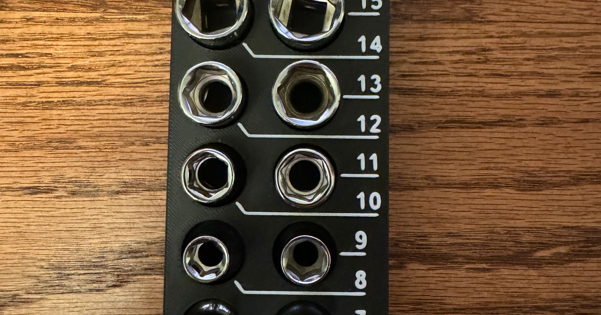 (6 set variations) 3/8" Drive Metric Socket Organization, Gridfinity ...