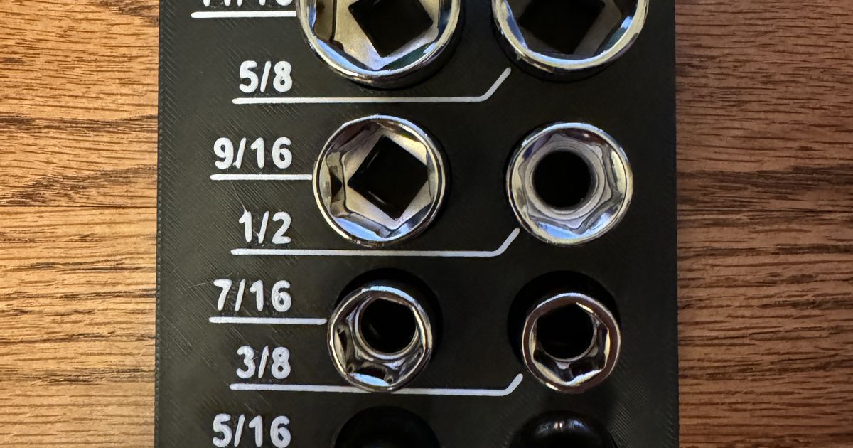 (8 set variations) 3/8" Drive Imperial Sockets Organization, Gridfinity ...