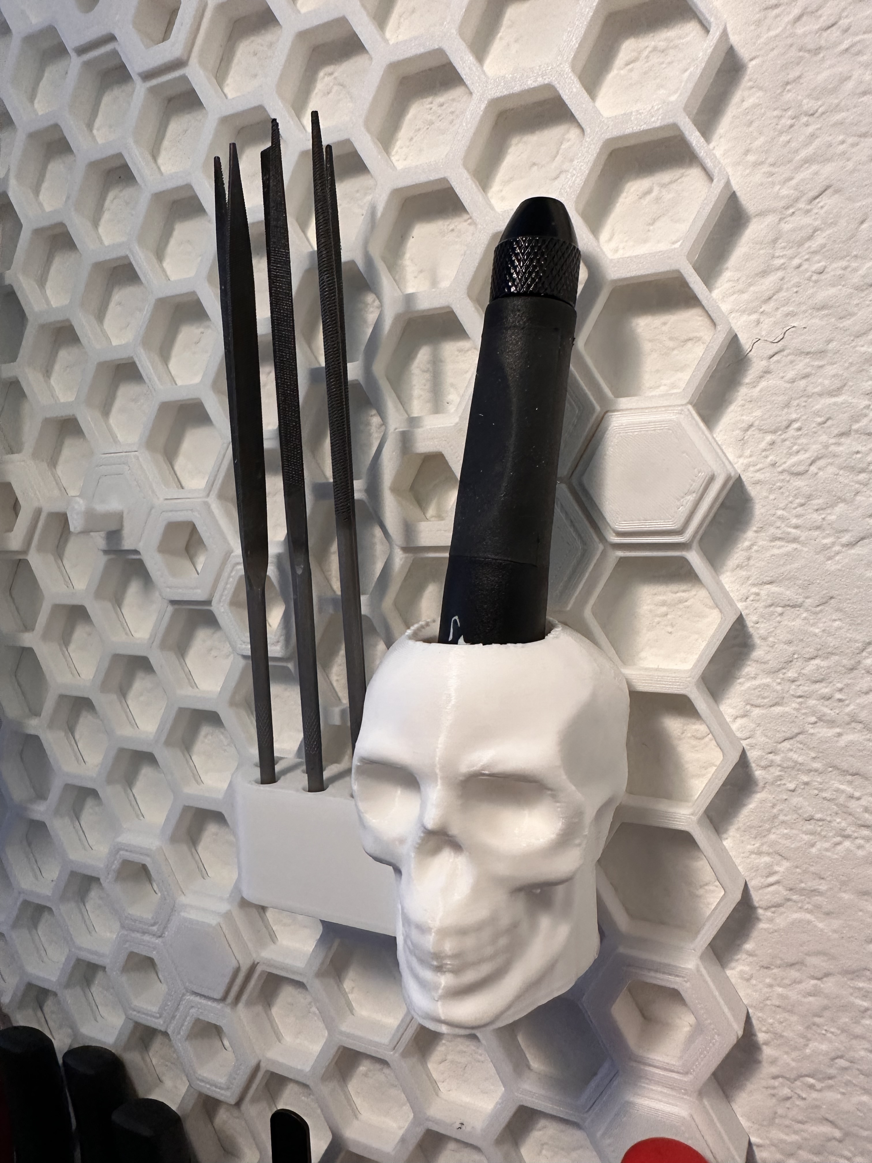 HSW - mini/needle file holder with skull for Honeycomb storage wall by ...