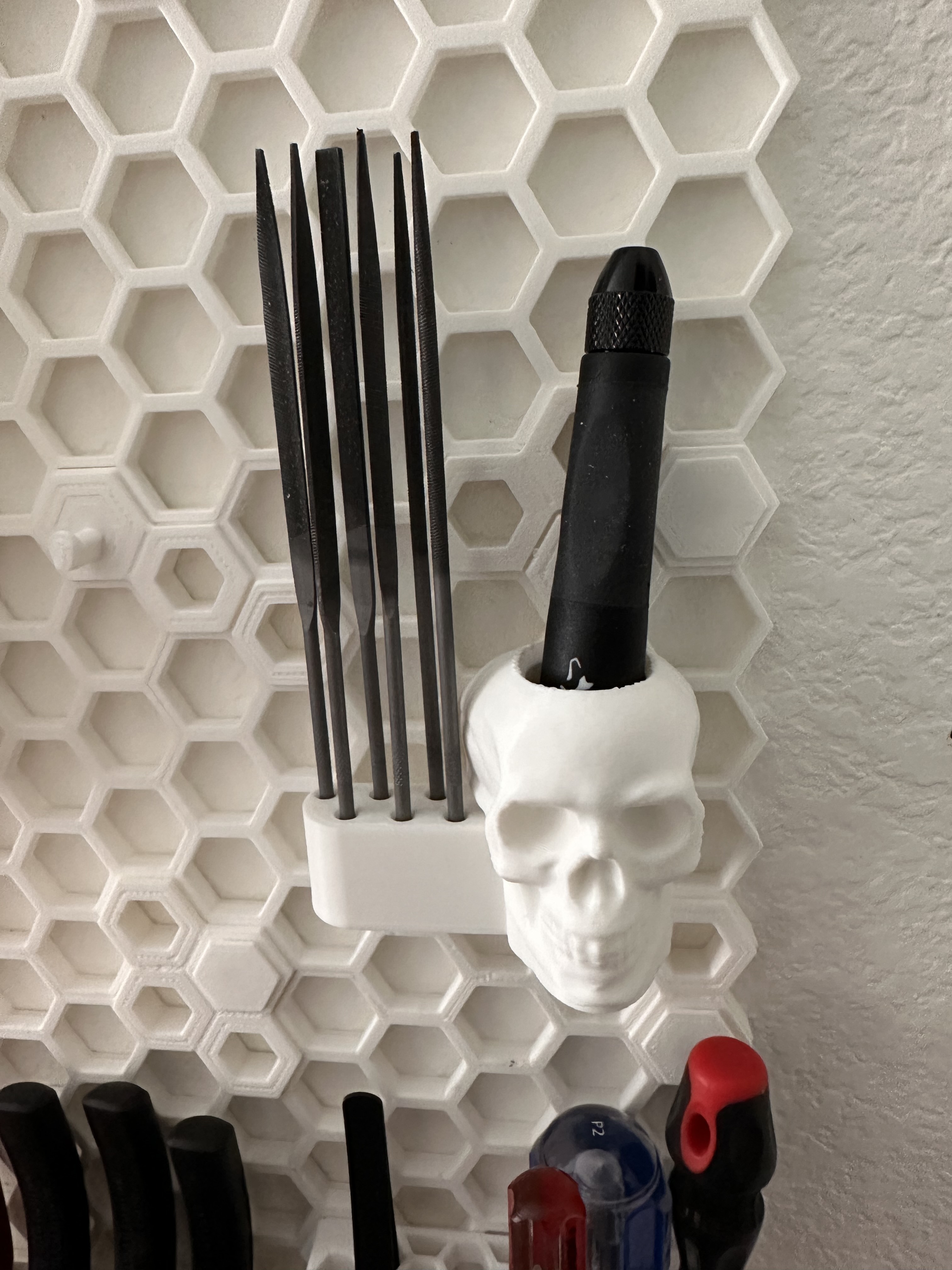 HSW - mini/needle file holder with skull for Honeycomb storage wall by ...