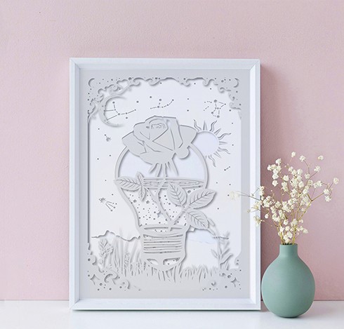 Rose Galaxy Flower light box by tecnoculebras | Download free STL model ...