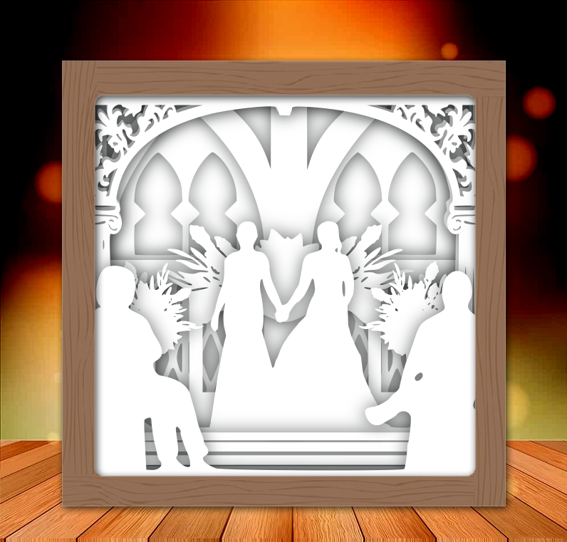 Mrs and Mrs Wedding light box 2 by tecnoculebras | Download free STL ...