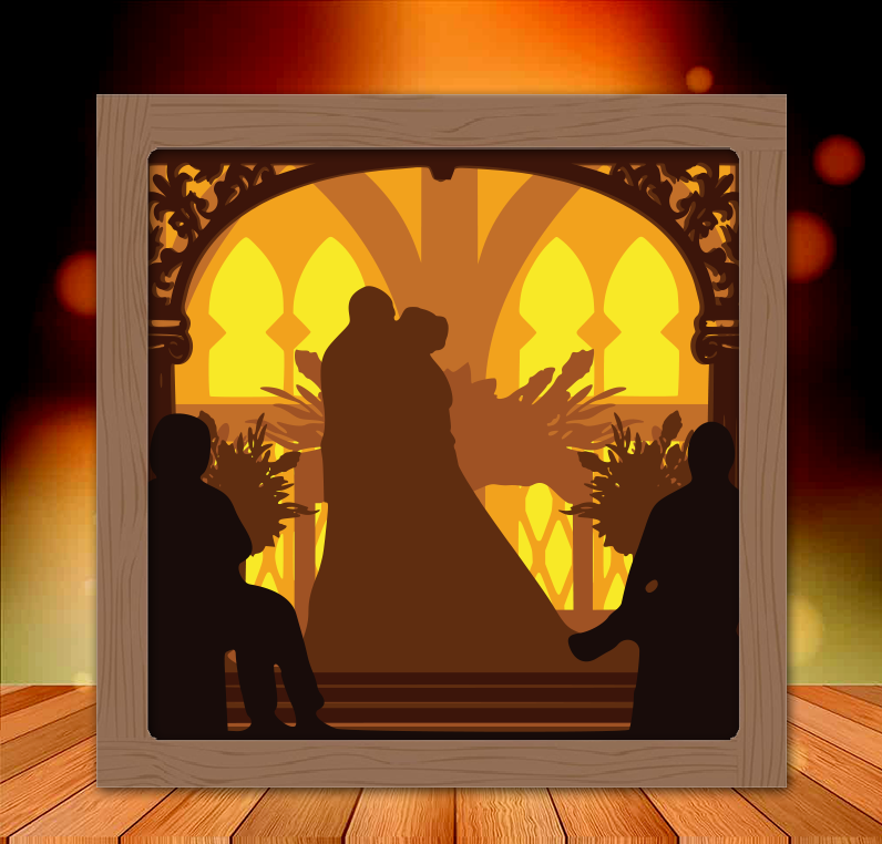 Mr and Mrs Wedding light box 3 by tecnoculebras | Download free STL ...