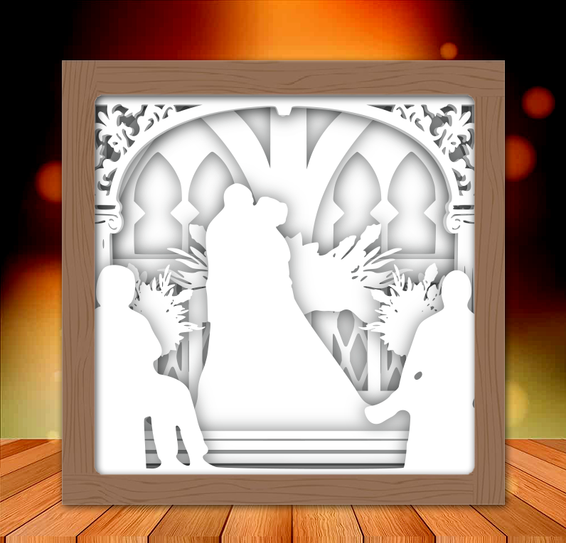 Mr and Mrs Wedding light box 3 by tecnoculebras | Download free STL ...