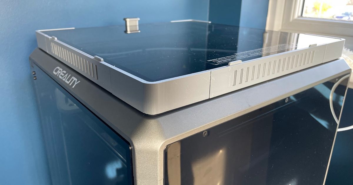 Creality K1 Max Glass Lid Raiser with Sliding Vents and LED Mount ...