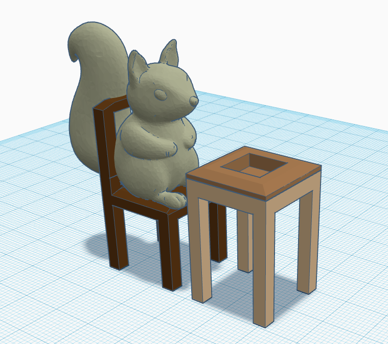Squirrel restaurant table for one by JanisMi | Download free STL model ...