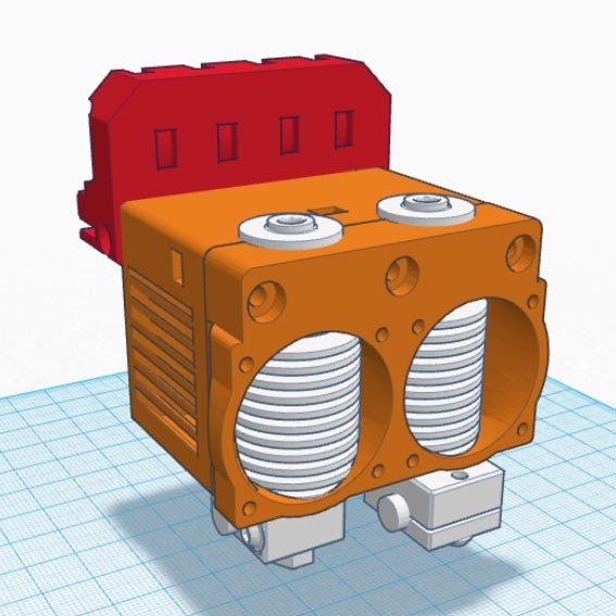 P3Steel / I3 - E3d V6 Dual hot end mount with channelled cold end ...